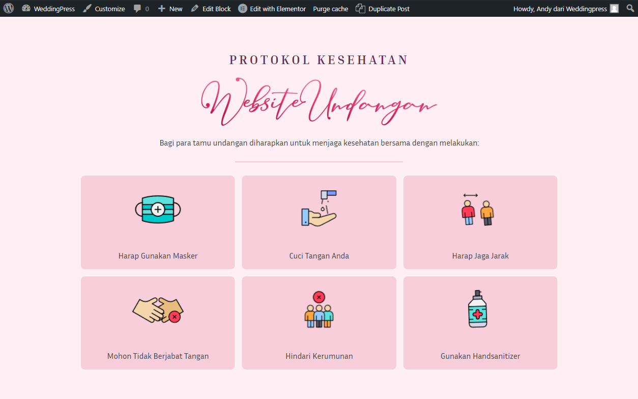 Protokol Kesehatan – Animation – WeddingPress